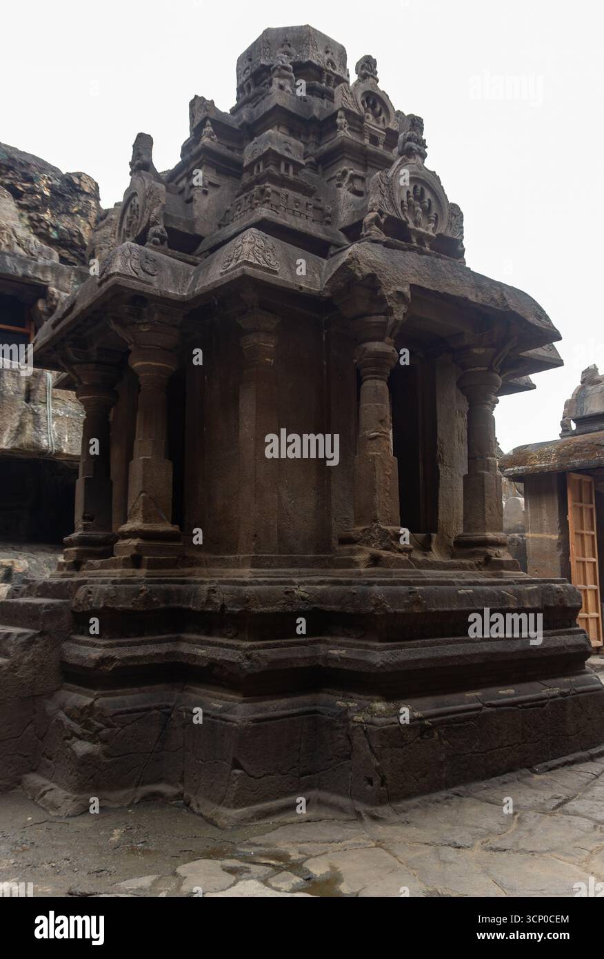 Ancient Indian Rock-Cut Temple Architecture Stock Photo - Alamy