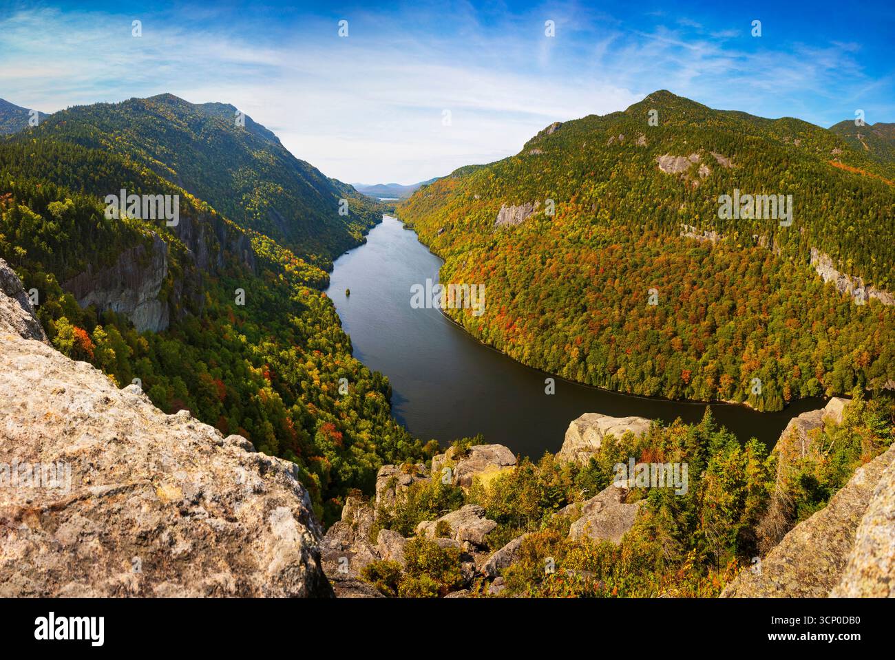 The view from Indian Head overlook of Keene Valley with Lower Ausable ...