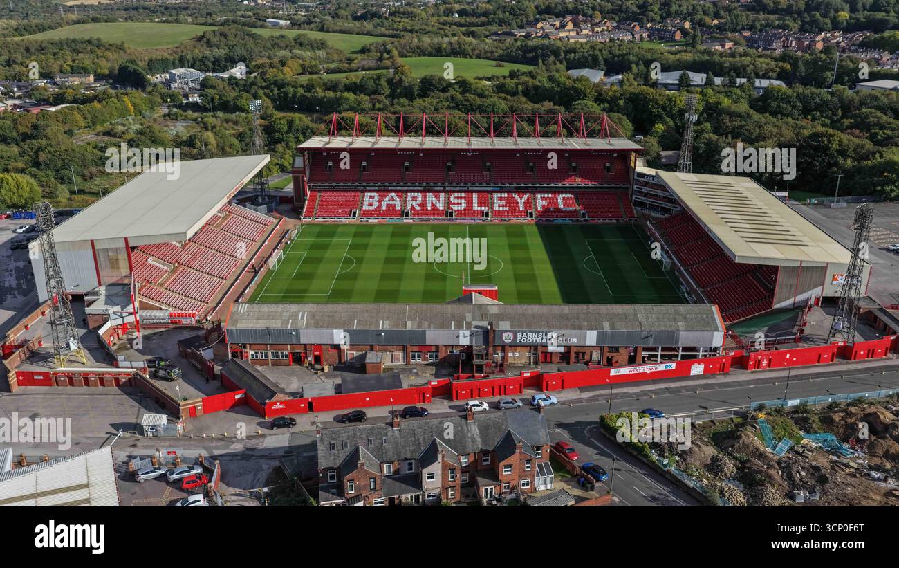 An aerial view of Oakwell during the Carabao Cup Round 3 match Barnsley ...