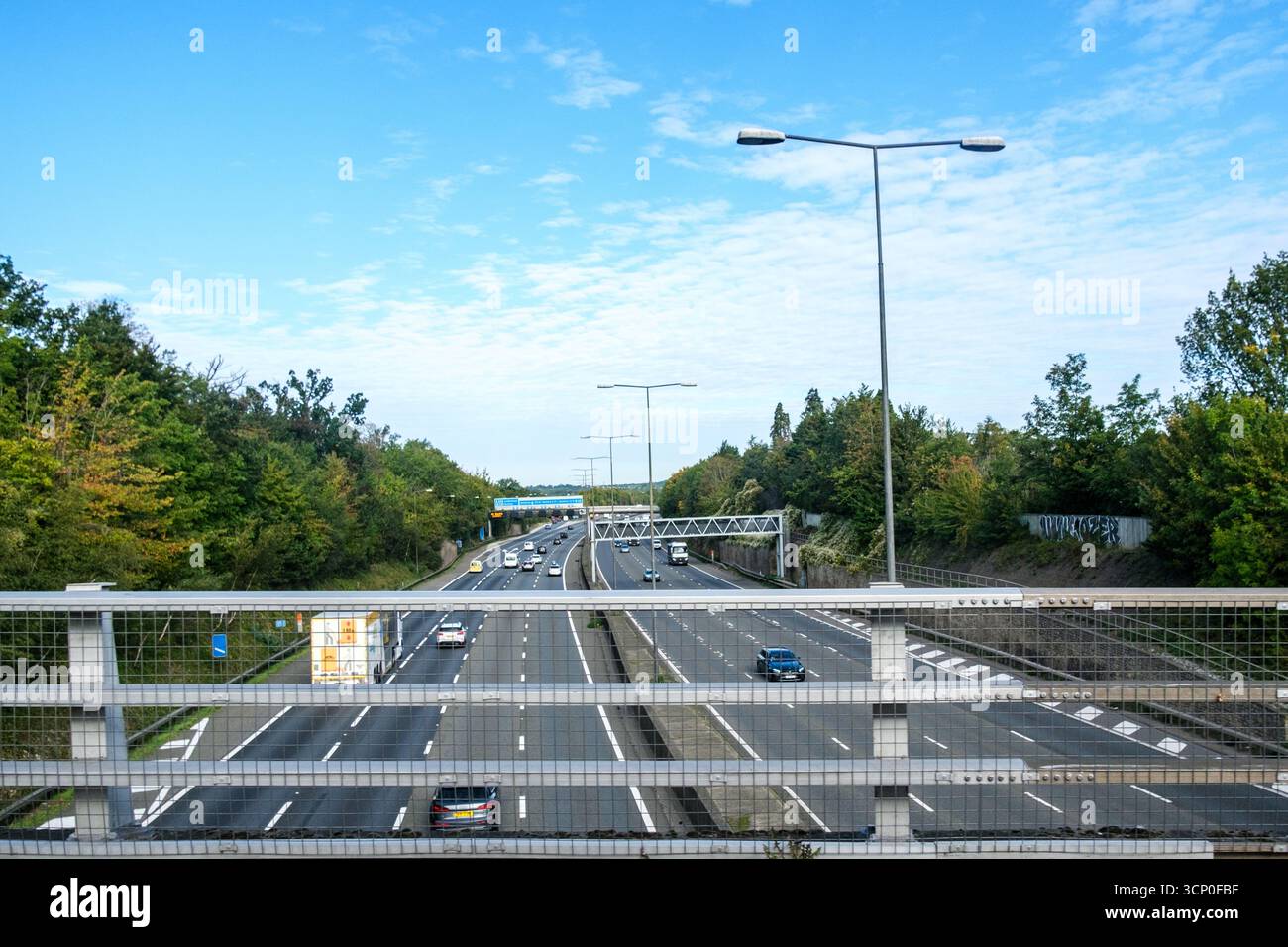 London Uk, September 23 2025, Looking Down At The Traffic Travelling ...