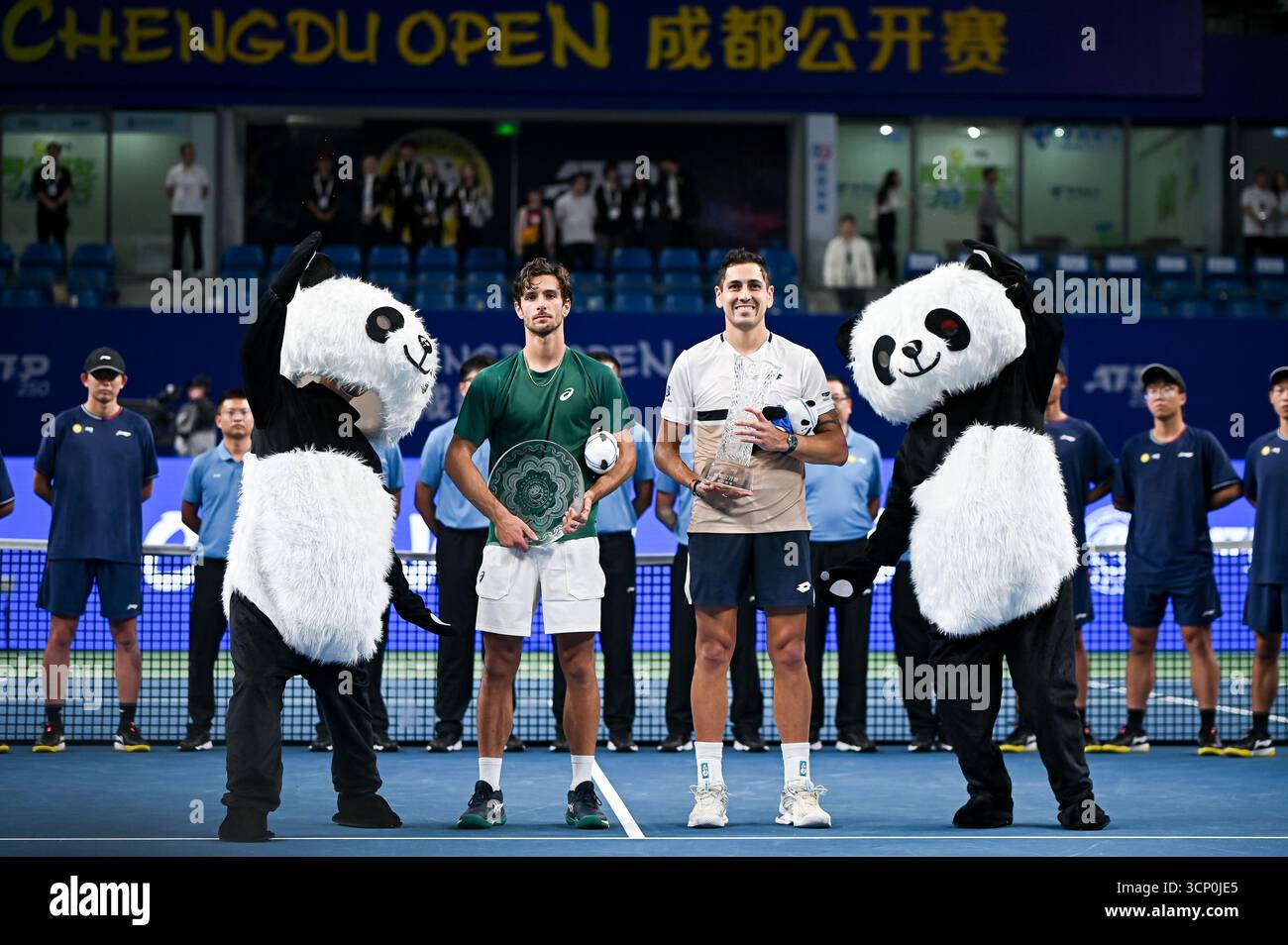 Chengdu, China PR. 23 September, 2025. Lorenzo Musetti，Alejandro Tabilo ...