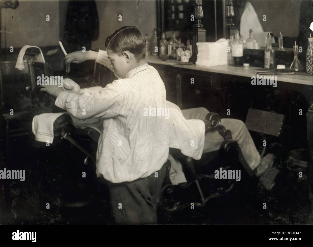 Frank De Natale, 12-year old barber, Boston, 1917 - Lewis Hine (1874 ...