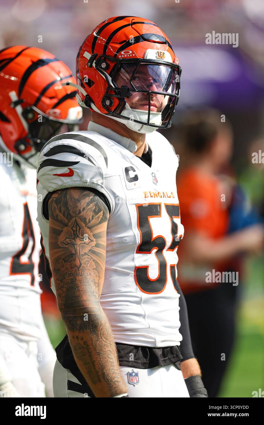 Cincinnati Bengals linebacker Logan Wilson (55) watches a play from the ...
