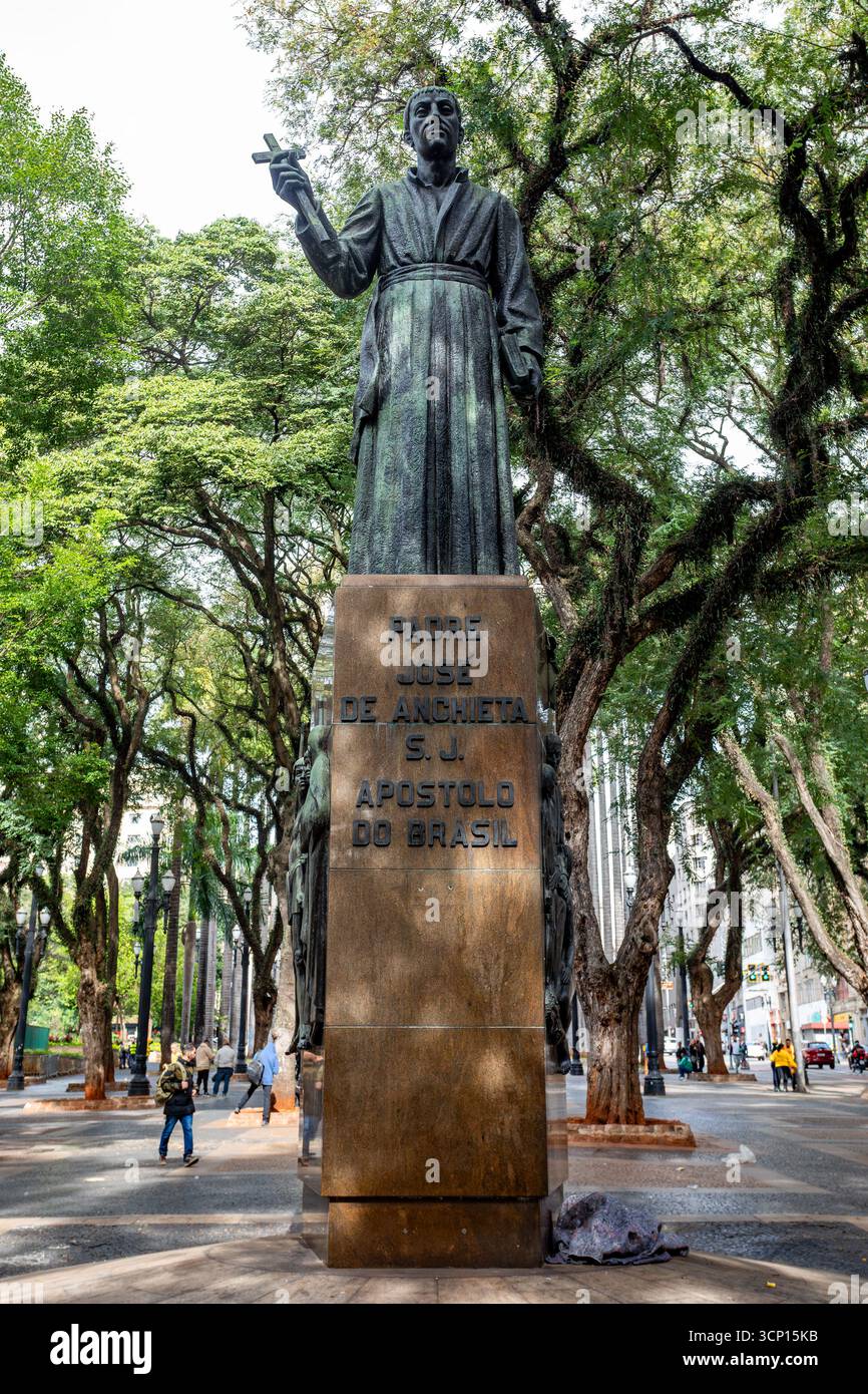 Sao Paulo, Brazil - June 14, 2025: The statue of Padre Jose de Anchieta ...