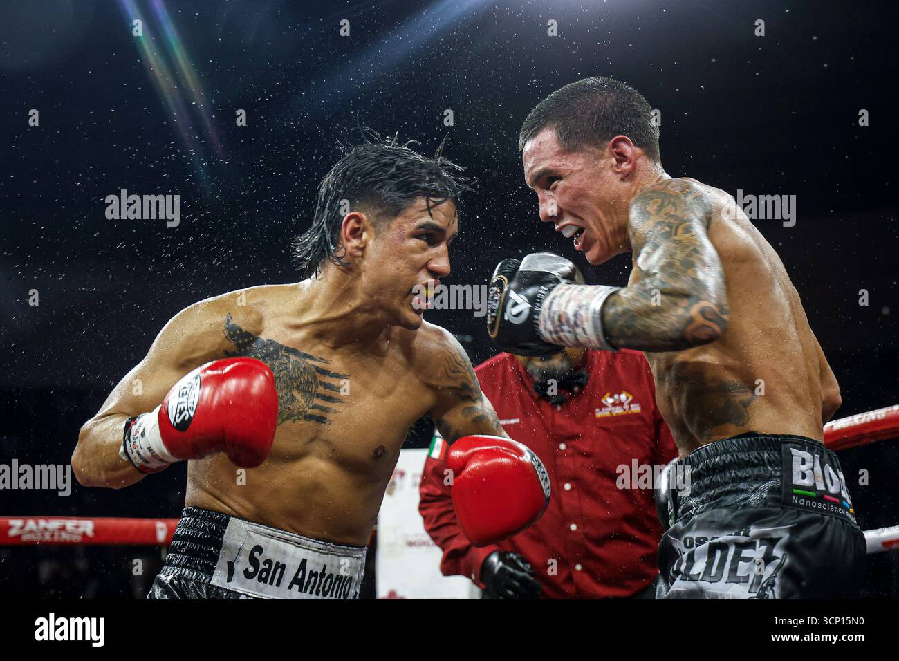 NOGALES, MEXICO - SEPTEMBER 6: Oscar Valdez (R) fights against Ricky ...