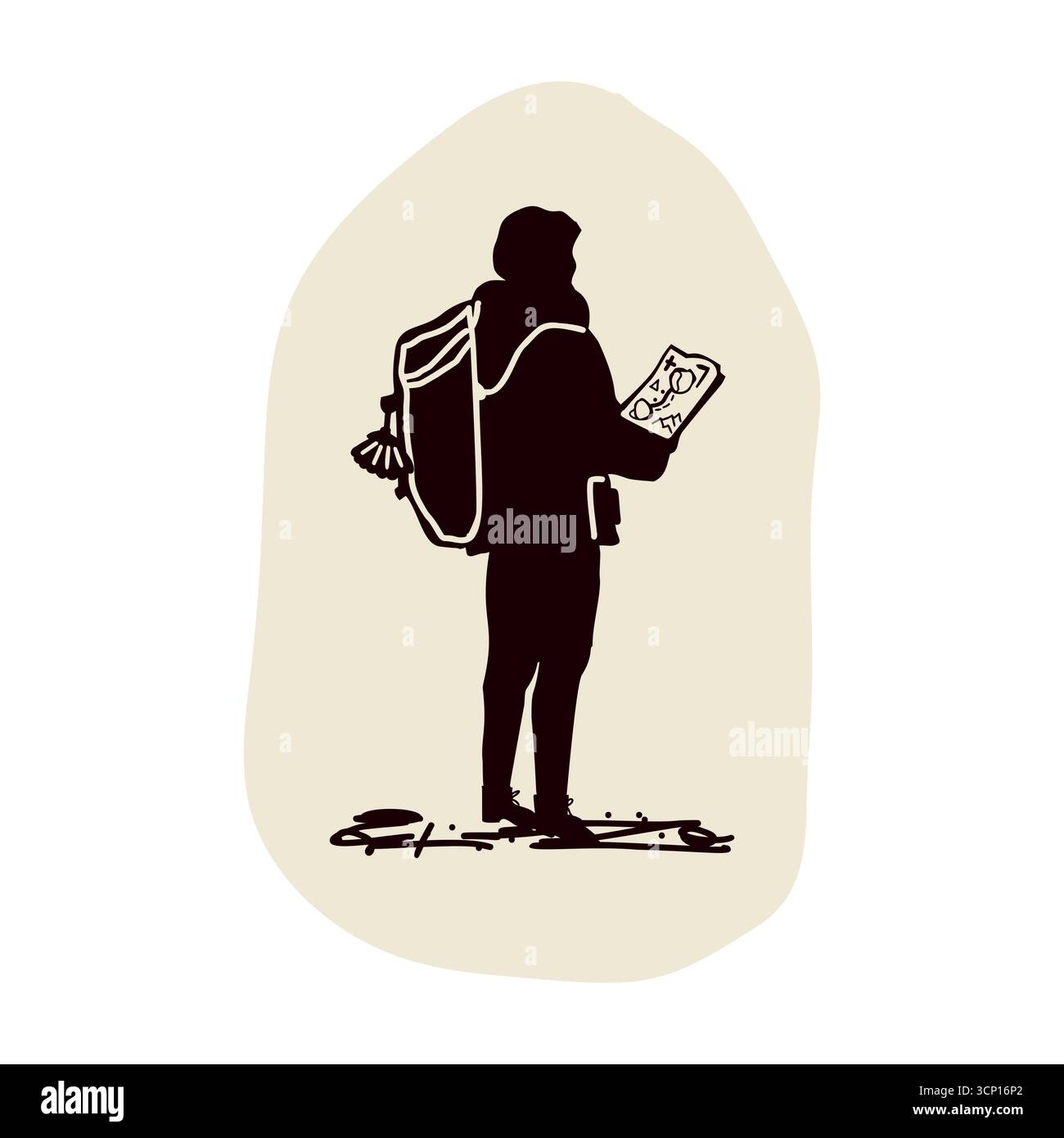 Pilgrims walking camino in Cut Out Stock Images & Pictures - Alamy