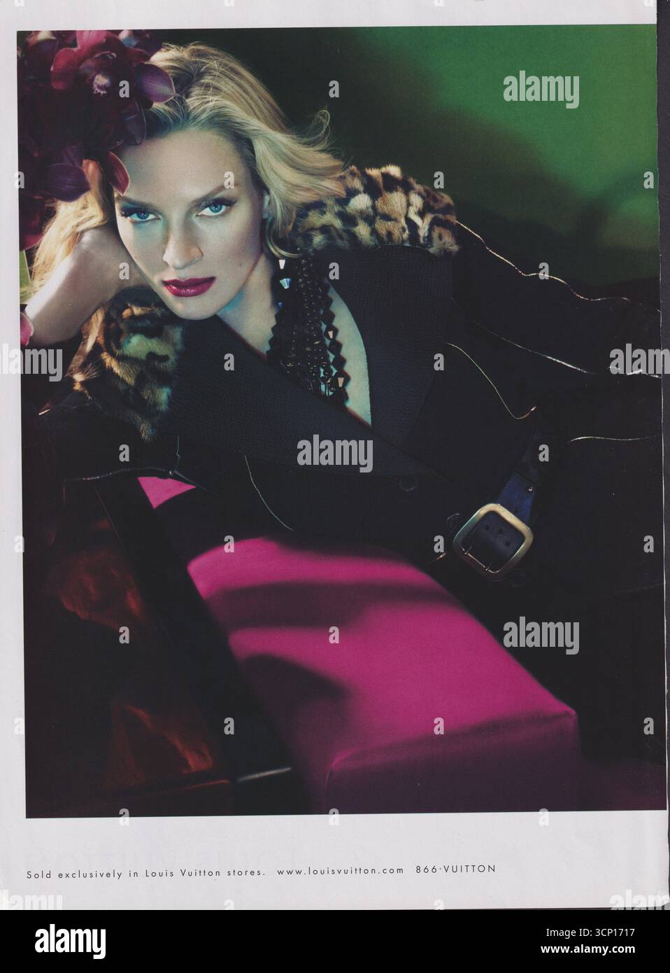 poster advertising Louis Vuitton handbag with Uma Thurman actress in ...