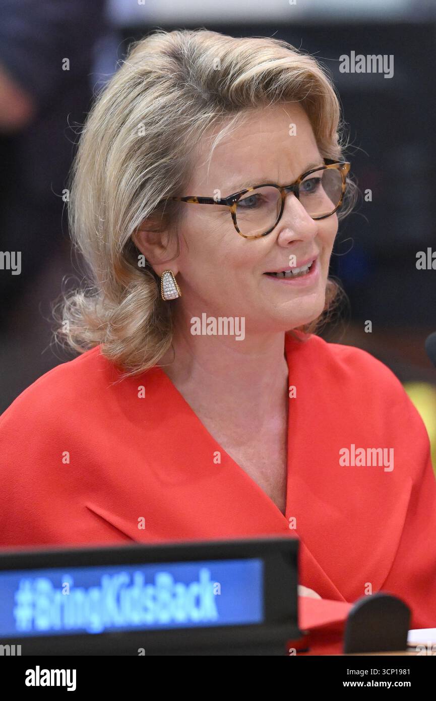 Queen Mathilde of Belgium pictured during the 'Bring Kids Back ...