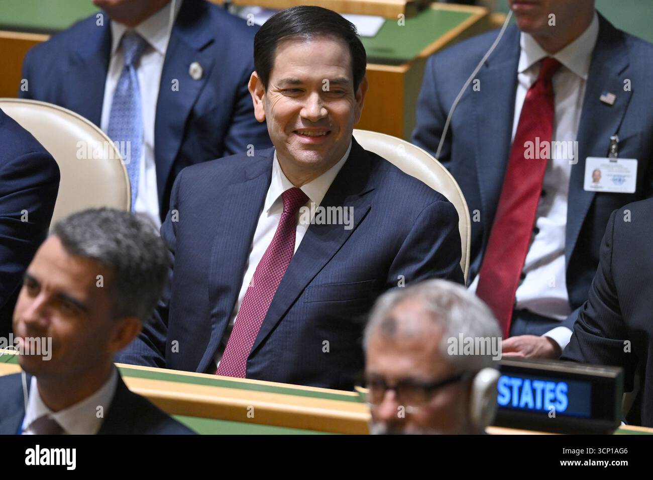 Marco Rubio, United States Secretary of State, listens to U.S ...
