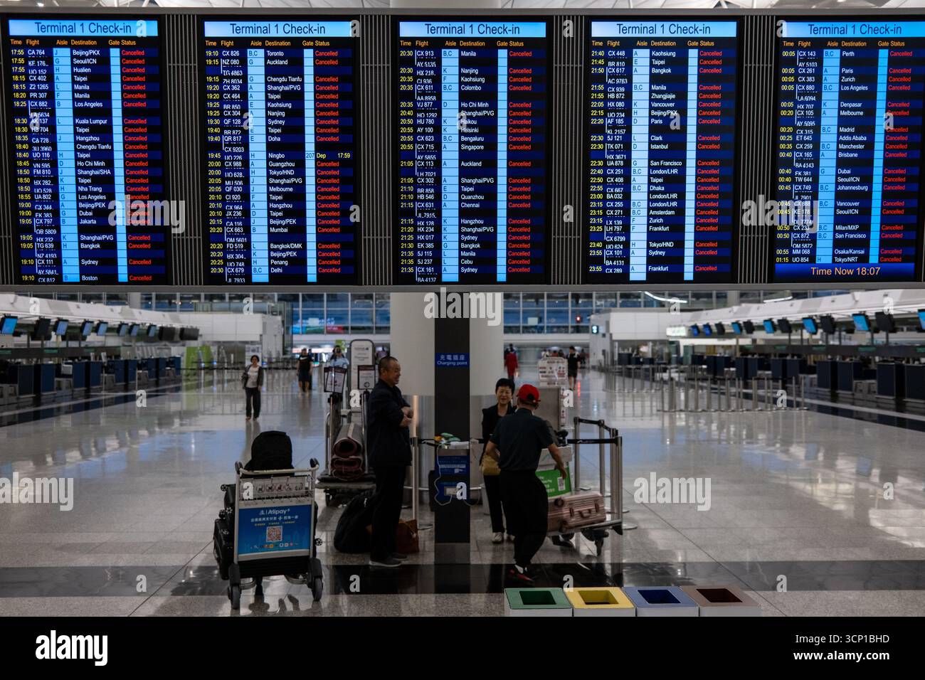 Hong Kong, Hong Kong. 23rd Sep, 2025. A flight information display ...