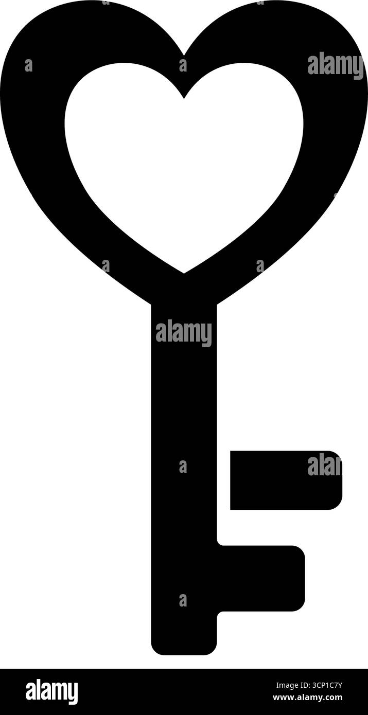 Heart shaped key Black and White Stock Photos & Images - Alamy