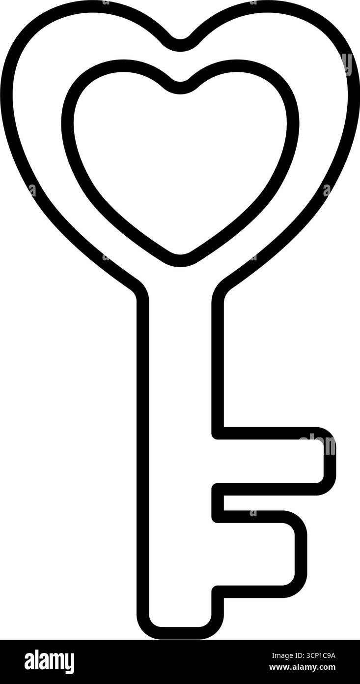 Heart shaped key Black and White Stock Photos & Images - Alamy