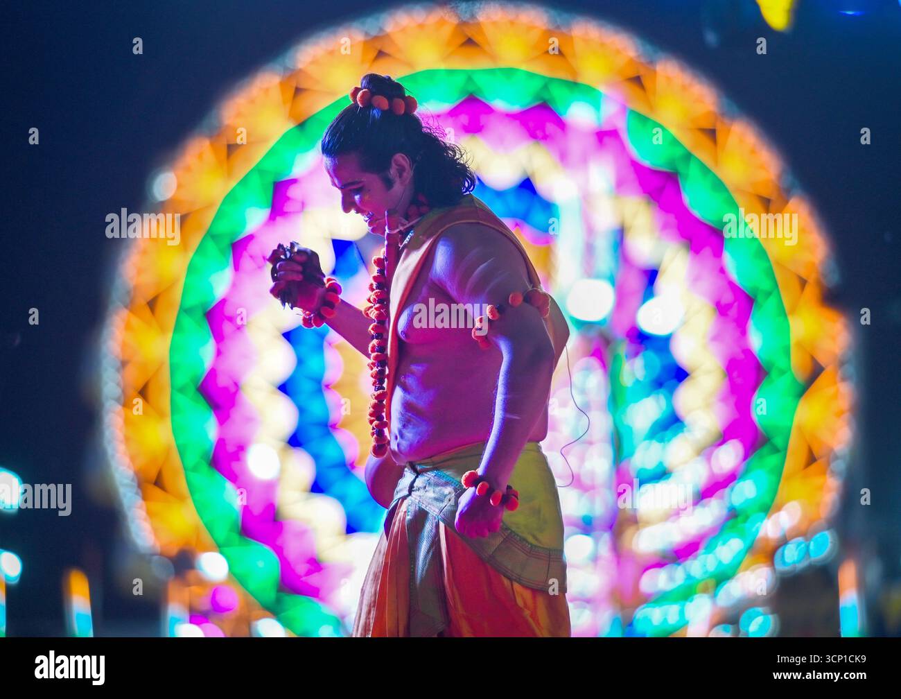 NOIDA, INDIA - SEPTEMBER 22: Artists performing Narada Samvad during ...
