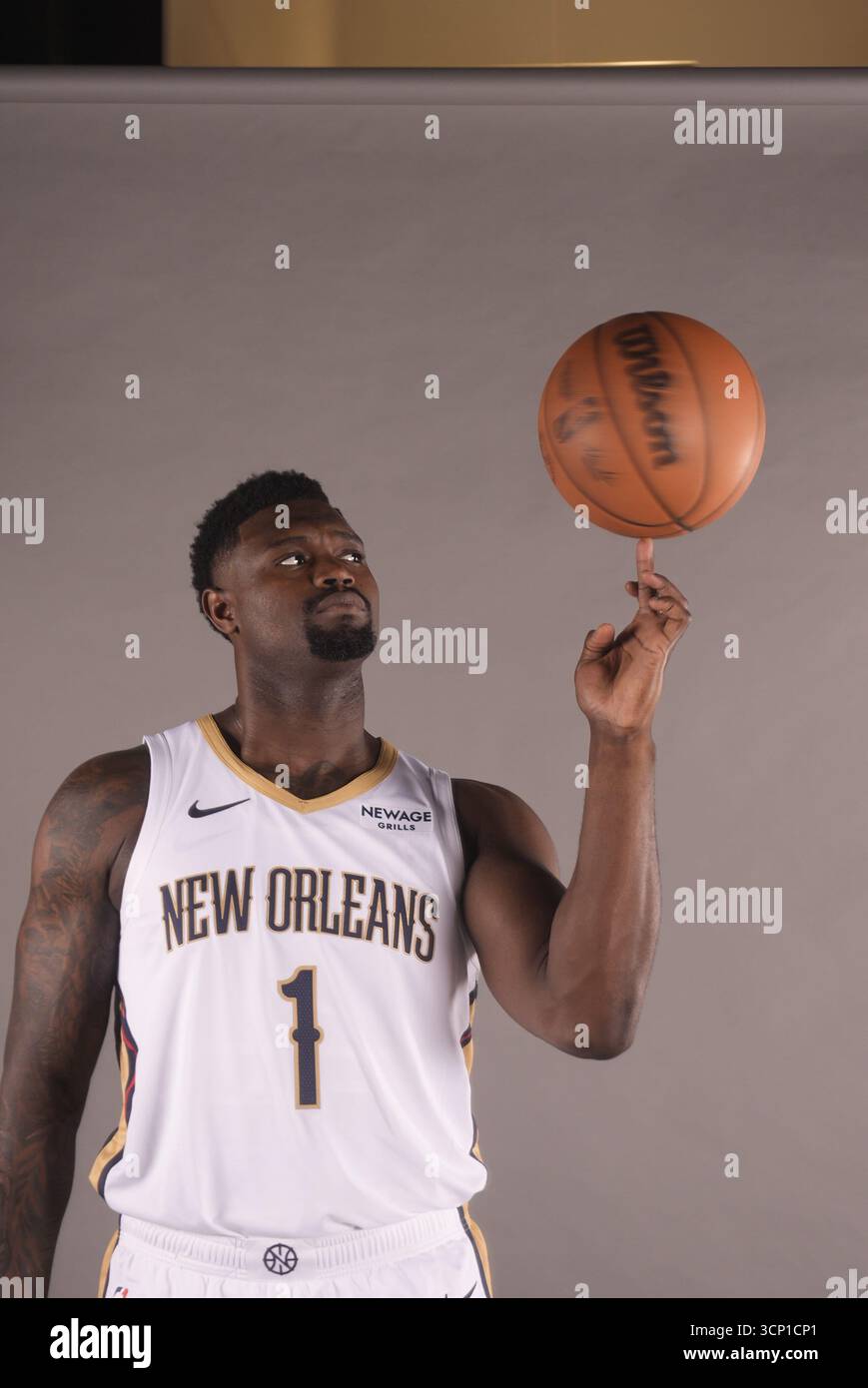 New Orleans Pelicans forward Zion Williamson poses for a photo during ...