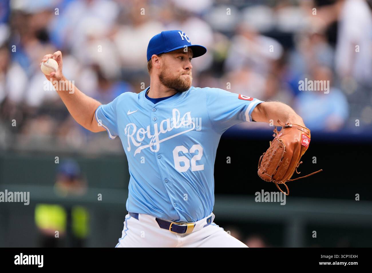 Kansas City Royals relief pitcher Jonathan Bowlan throws during the ...
