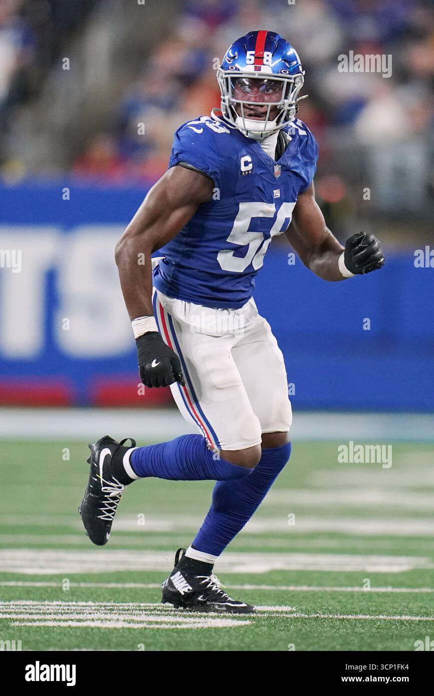 New York Giants inside linebacker Bobby Okereke (58) during an NFL ...