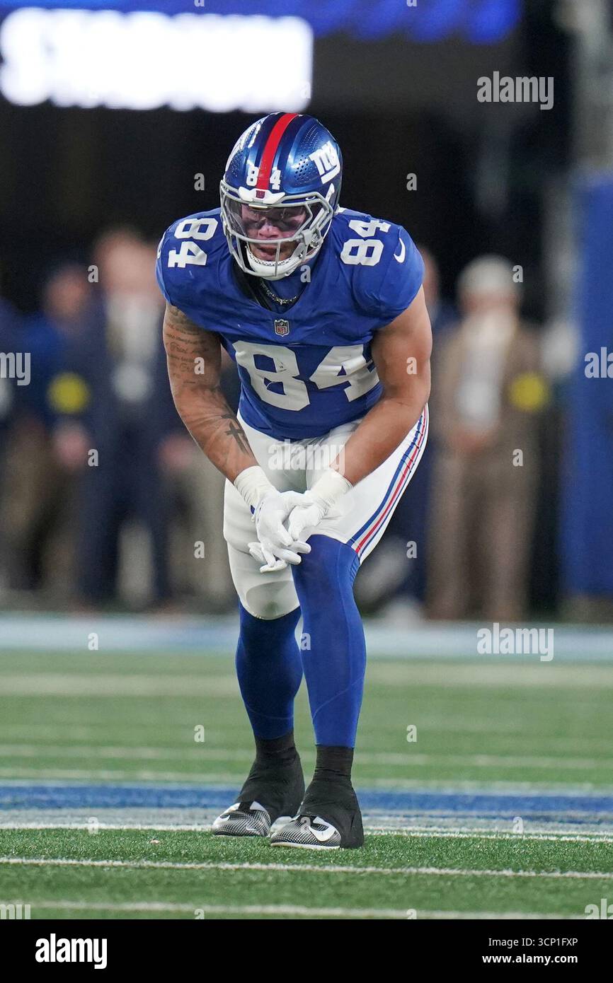 New York Giants tight end Theo Johnson (84) during an NFL football game ...
