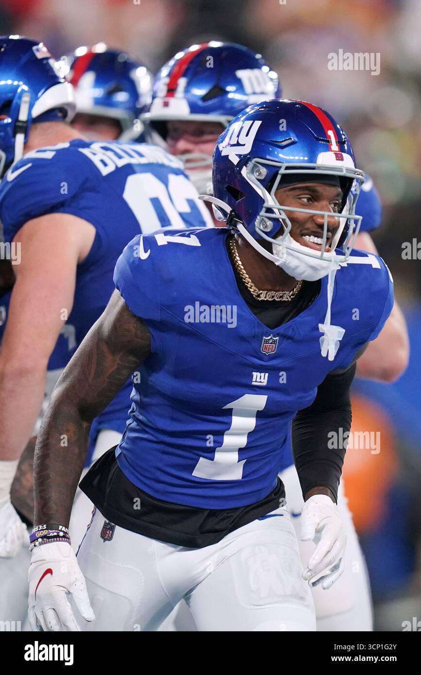 New York Giants wide receiver Malik Nabers (1) during an NFL football ...