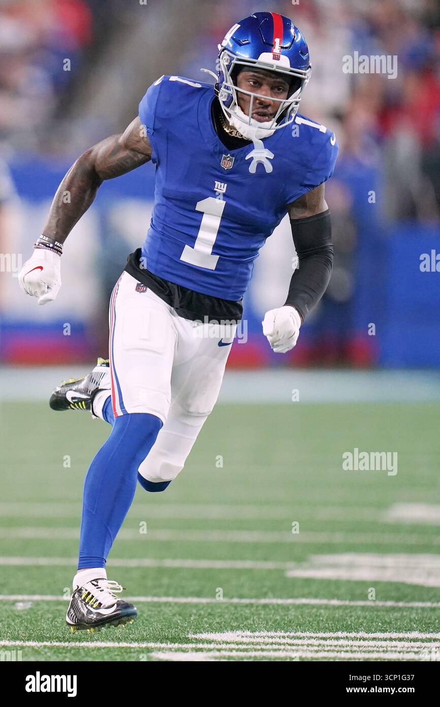 New York Giants wide receiver Malik Nabers (1) during an NFL football ...