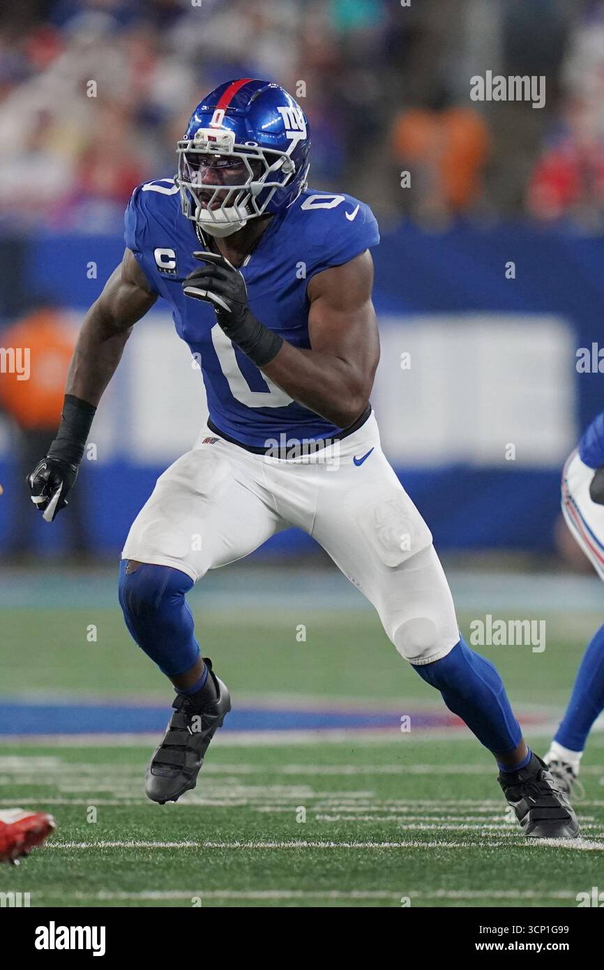 New York Giants linebacker Brian Burns (0) during an NFL football game ...