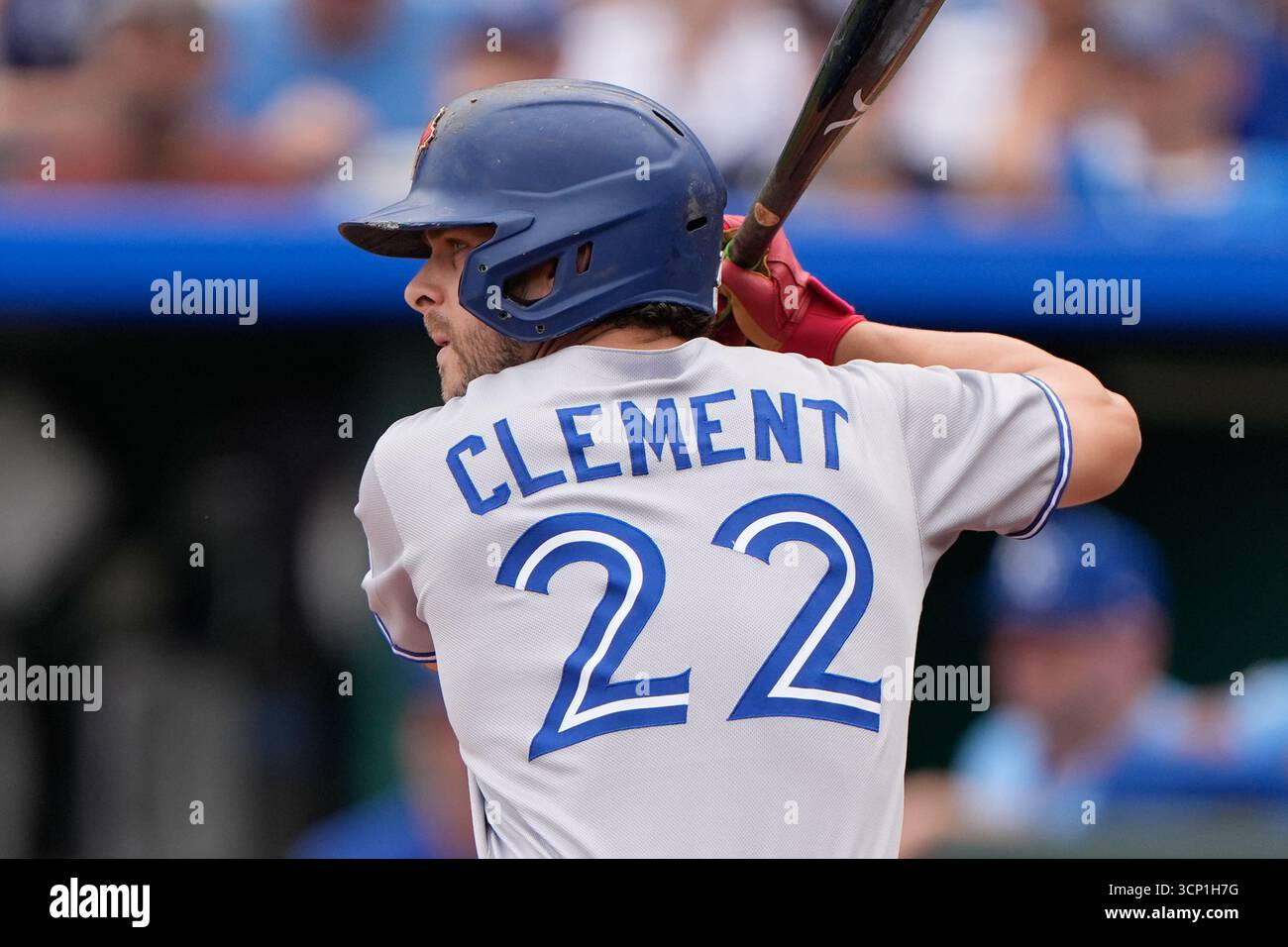 Toronto Blue Jays' Ernie Clement bats during the eighth inning of a ...