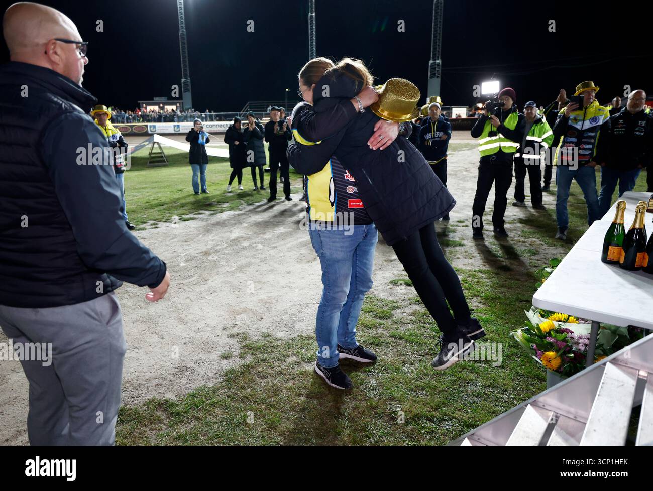 VÄSTERVIK, SWEDEN 20250923Västervik's Fredrik Lindgren receives his ...