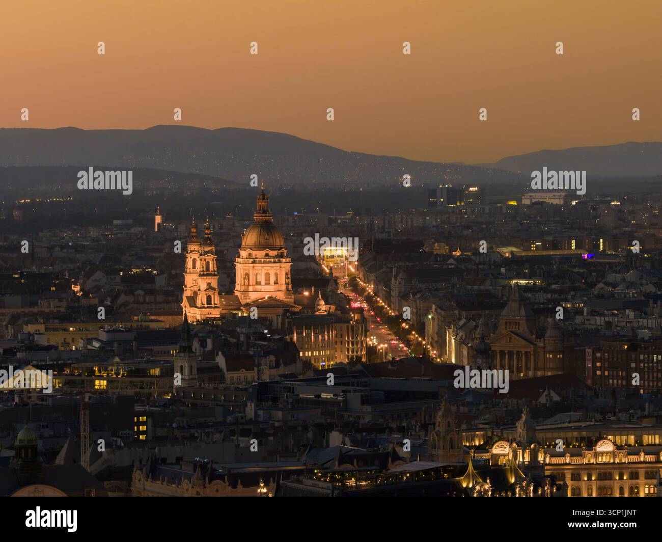 Evening city scape about downtown of Budapest city. Main theme is the ...