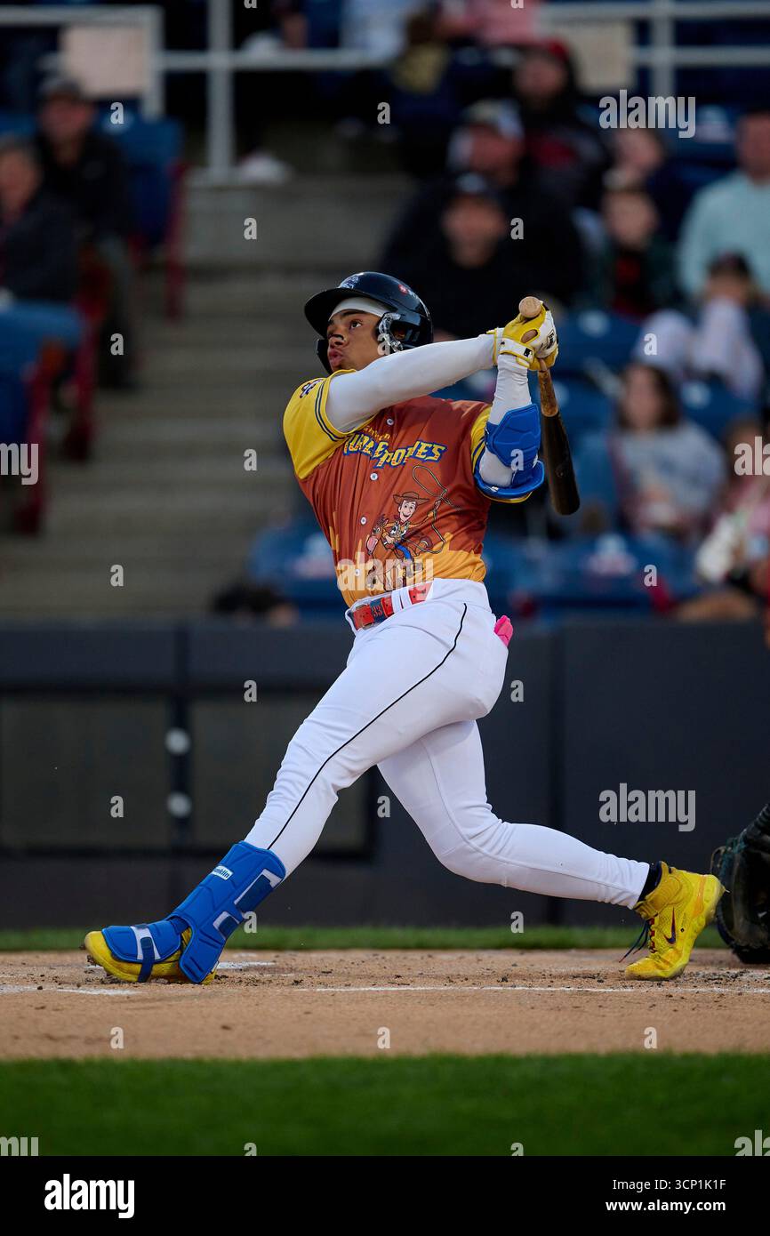 Binghamton Rumble Ponies Chris Suero (26) bats during an MiLB Eastern ...