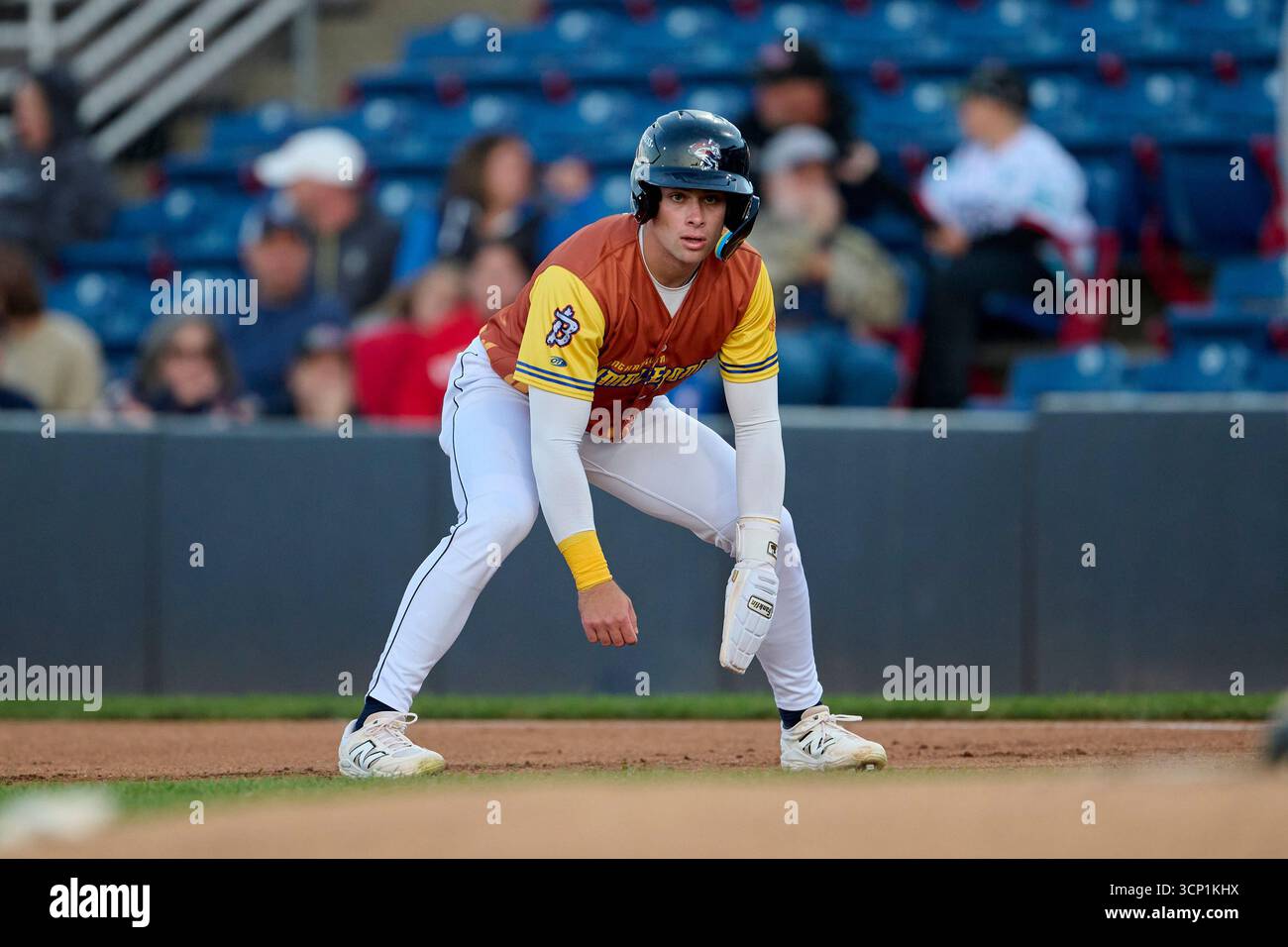 Binghamton Rumble Ponies Nick Morabito (4) leads off first base during ...