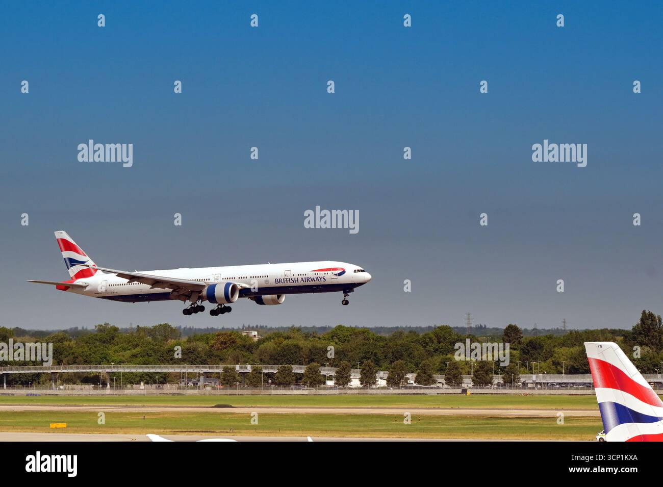 London, England, UK - 20 May 2025: Boeing 777 (registration G-STBL ...