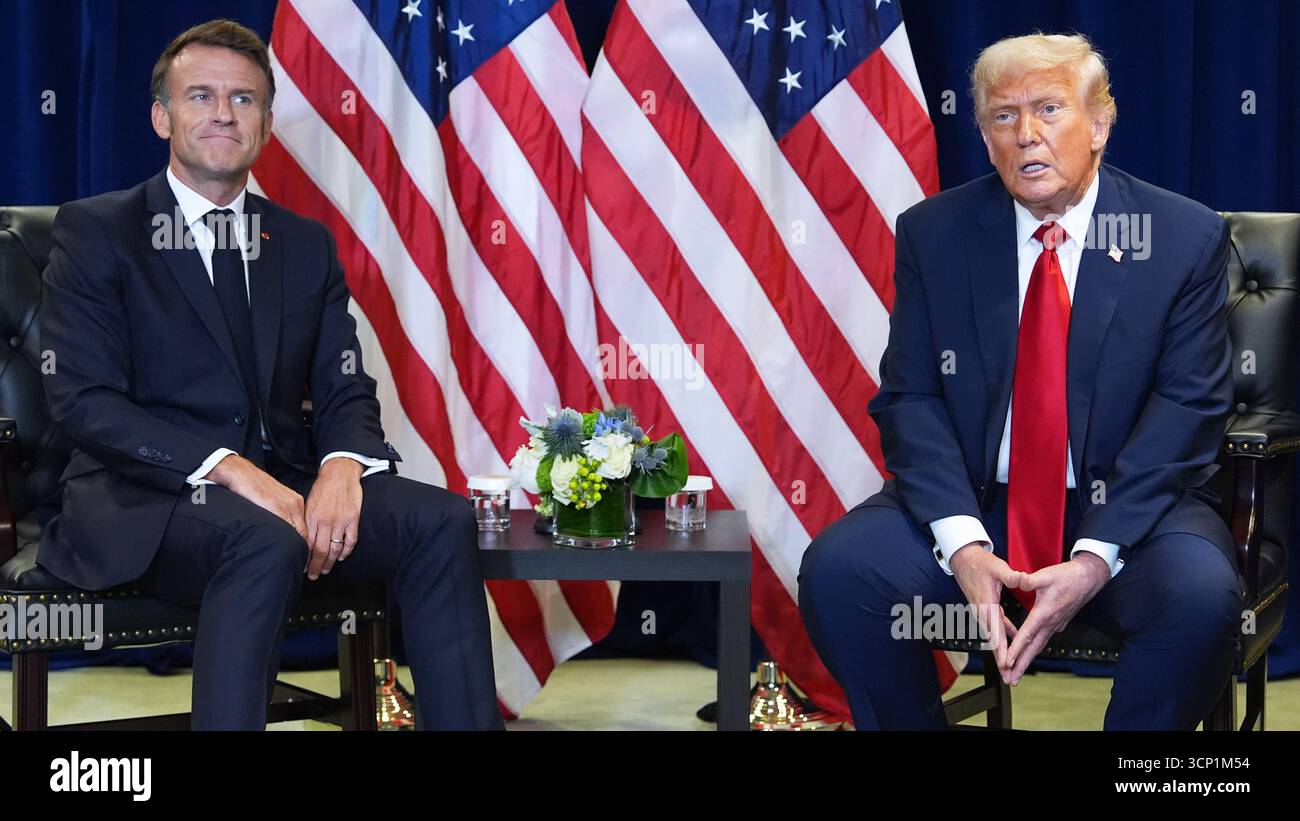 President Donald Trump meets with French President Emmanuel Macron ...