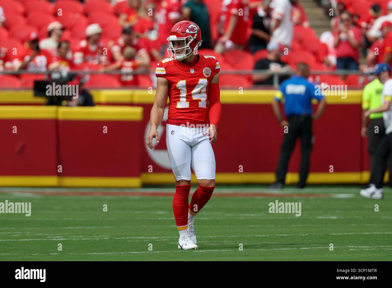 September 14, 2025: Kansas City Chiefs punter Matt Araiza (14) is seen ...
