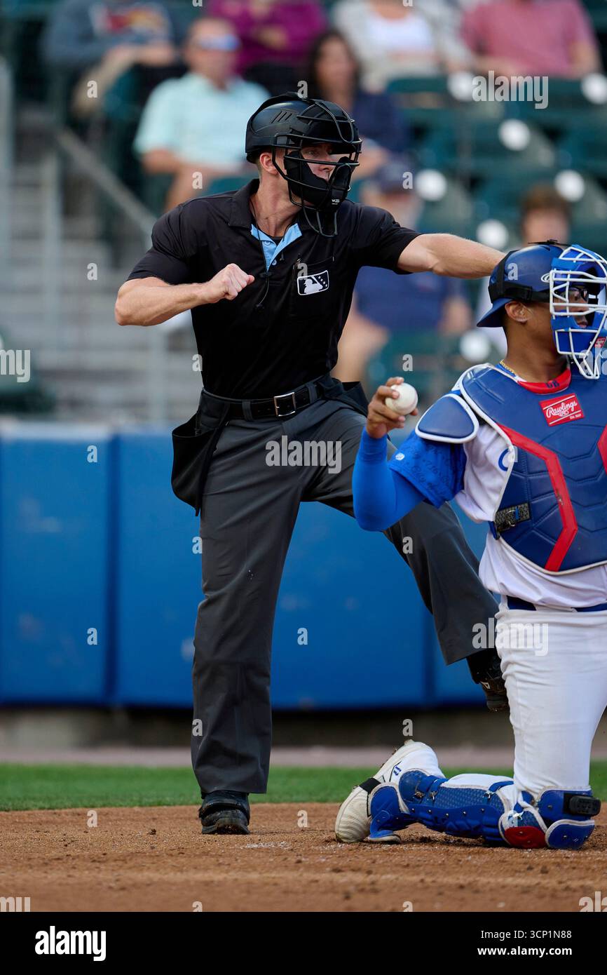 Umpire Dylan Bradley strike three call during an MiLB International ...