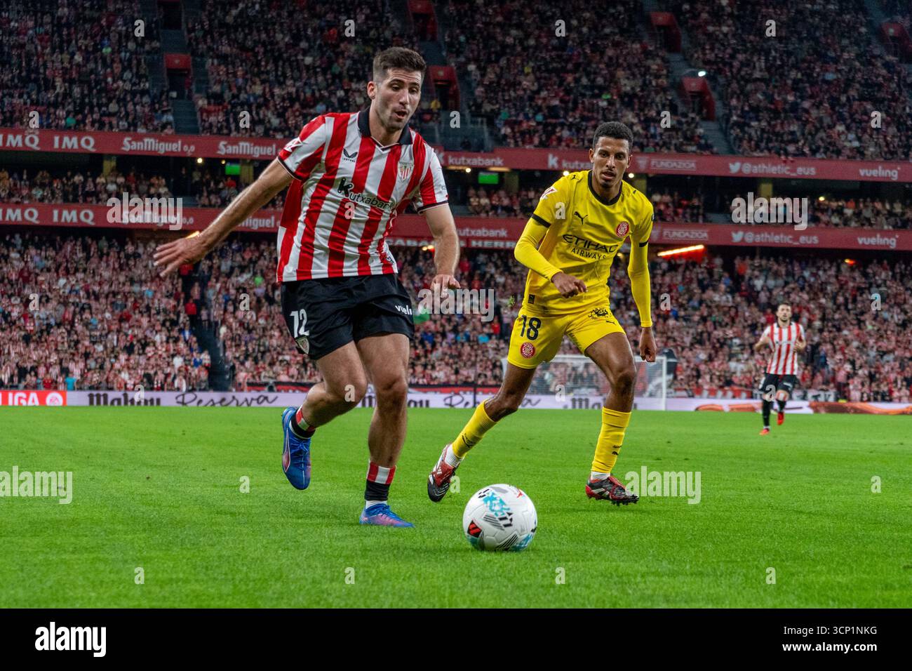Jesus Areso (N12) in action during La Liga game between Athletic de ...