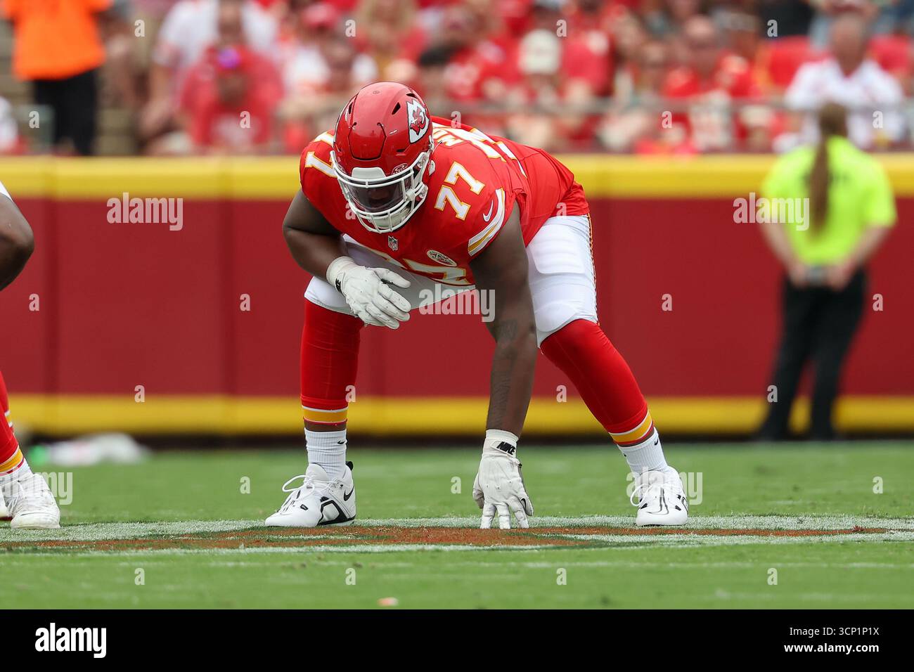 September 14, 2025: Kansas City Chiefs guard Jaylon Moore (77) is seen ...