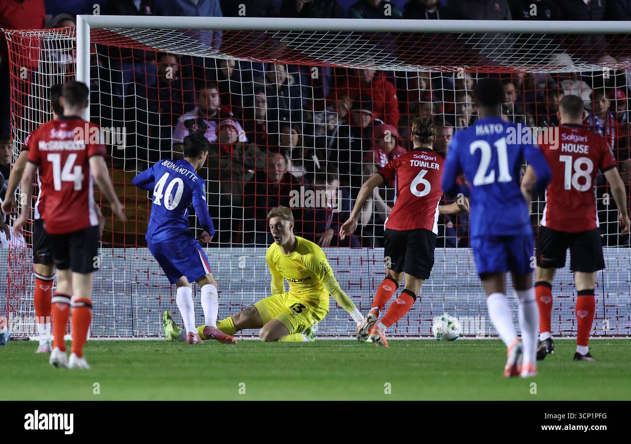 Chelsea's Facundo Buonanotte (second left) scores their side's second ...