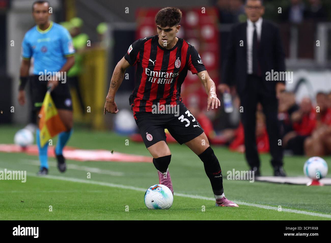 Davide Bartesaghi of Ac Milan in action during the Coppa Italia Round ...