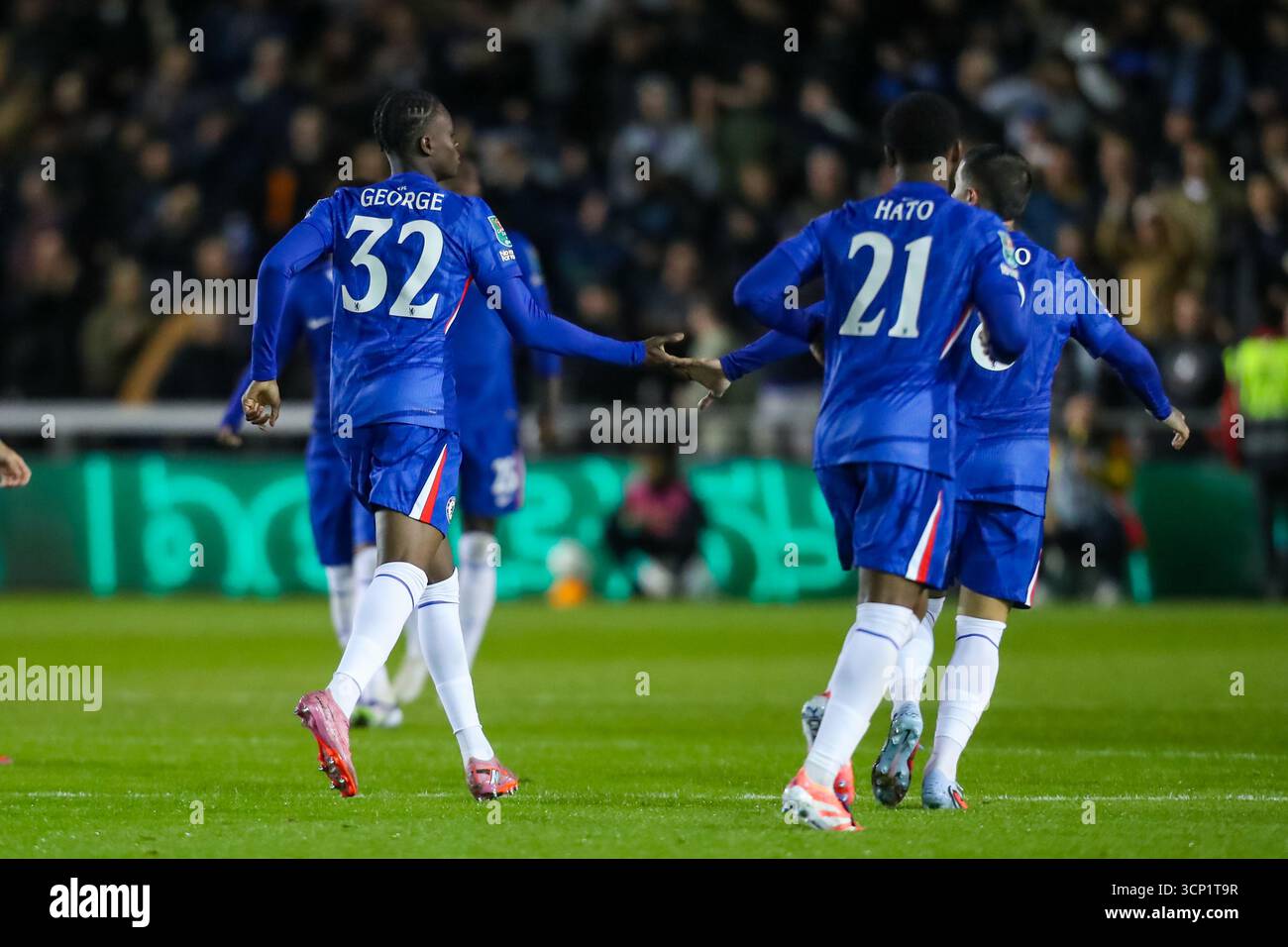 Tyrique George Of Chelsea scores a GOAL 1-1 and celebrates during the ...