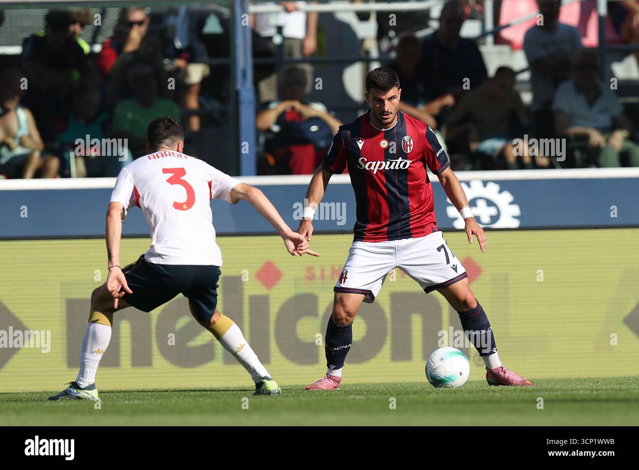 Riccardo Orsolini (Bologna)Aaron Martin (Genoa) during the Italian ...