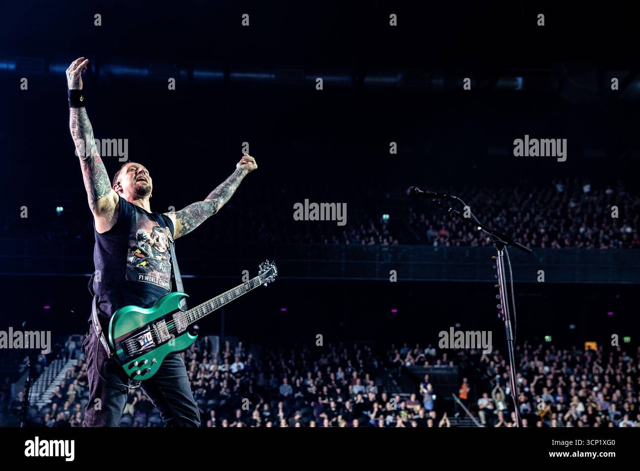 AMSTERDAM - The Danish heavy mental band Volbeat with lead singer and guitarist Michael Poulsen ...