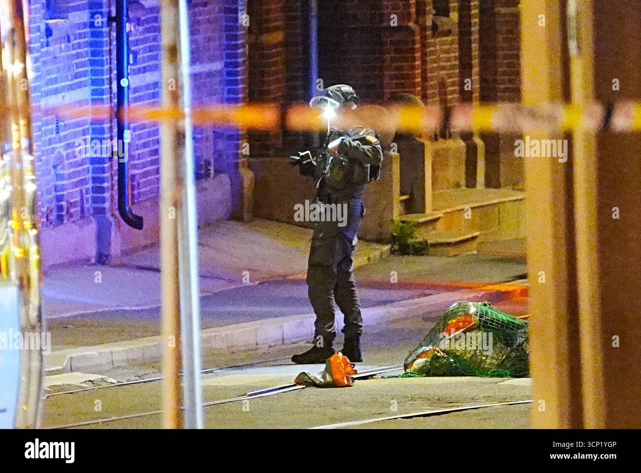 Oslo 20250923. Emergency services in place at Pilestredet just off ...