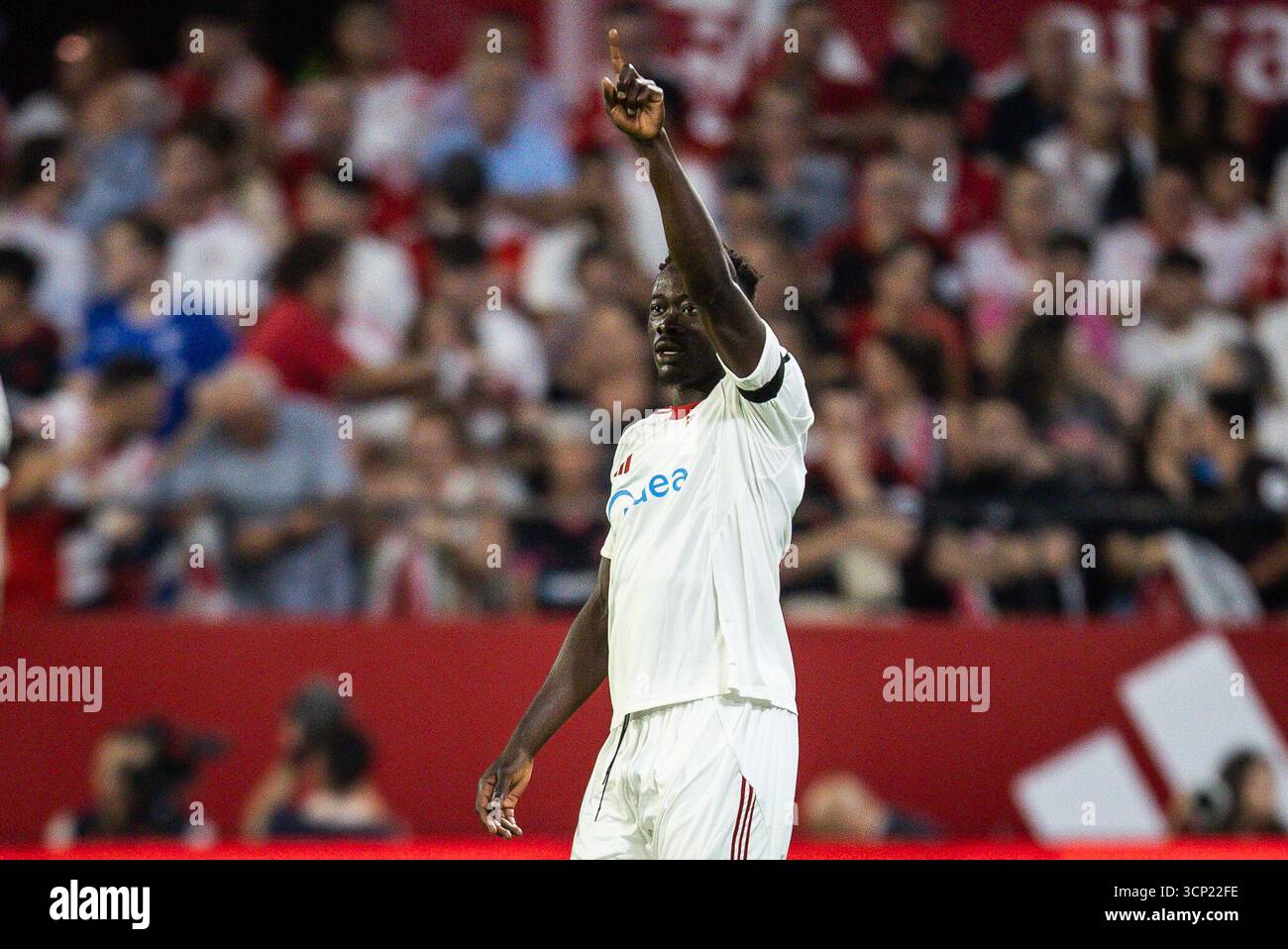 Akor ADAMS of Sevilla FC celebrates during the Spanish championship La ...