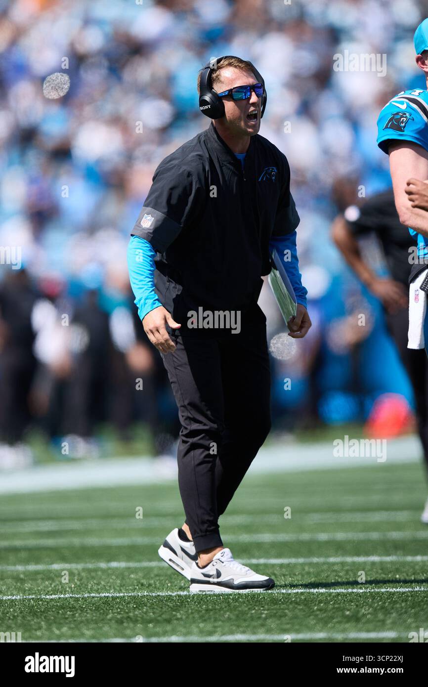 Carolina Panthers offensive coordinator Brad Idzik celebrates a ...