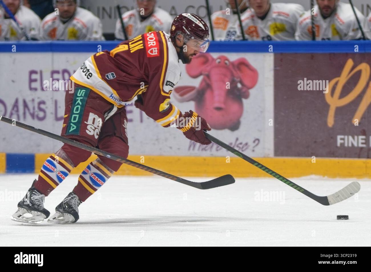 Vincent Praplan (11 Geneve-Servette HC) in action (close up) during the ...