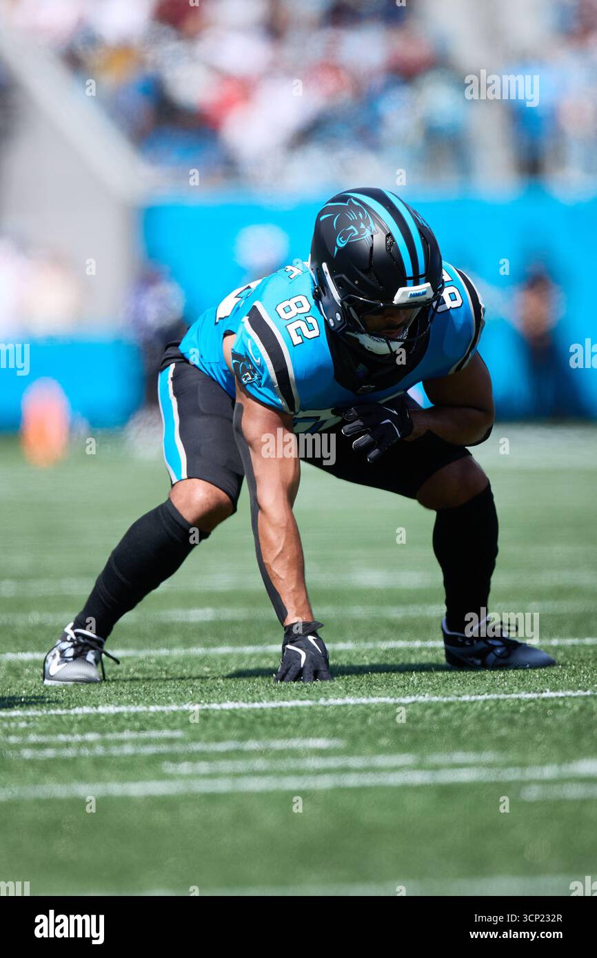 Carolina Panthers tight end Tommy Tremble (82) lines up on offense ...