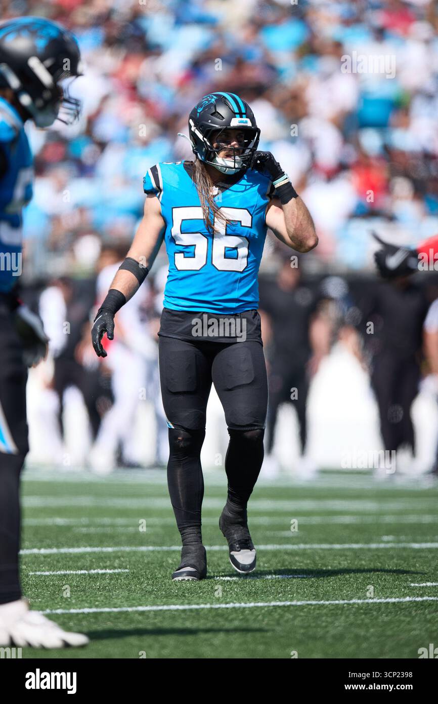 Carolina Panthers linebacker Christian Rozeboom (56) lines up on ...