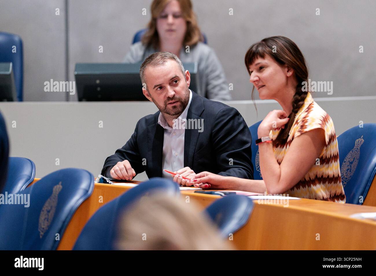 DEN HAAG, NETHERLANDS - SEPTEMBER 23: Jimmy Dijk (SP), Sarah Dobbe (SP ...