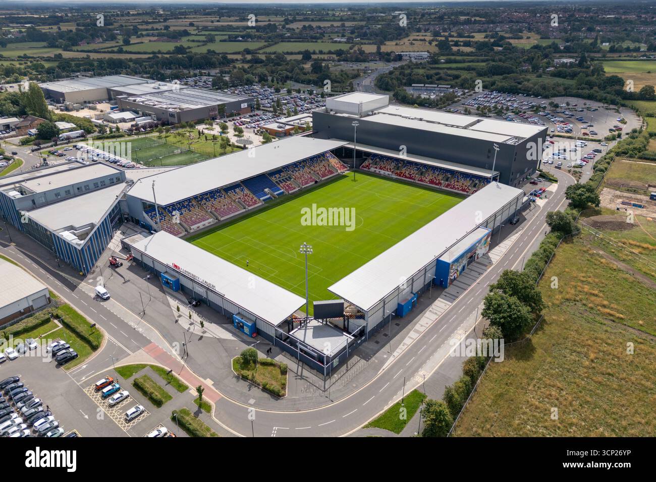 Aerial view of the LNER Community Stadium, home of National League York ...