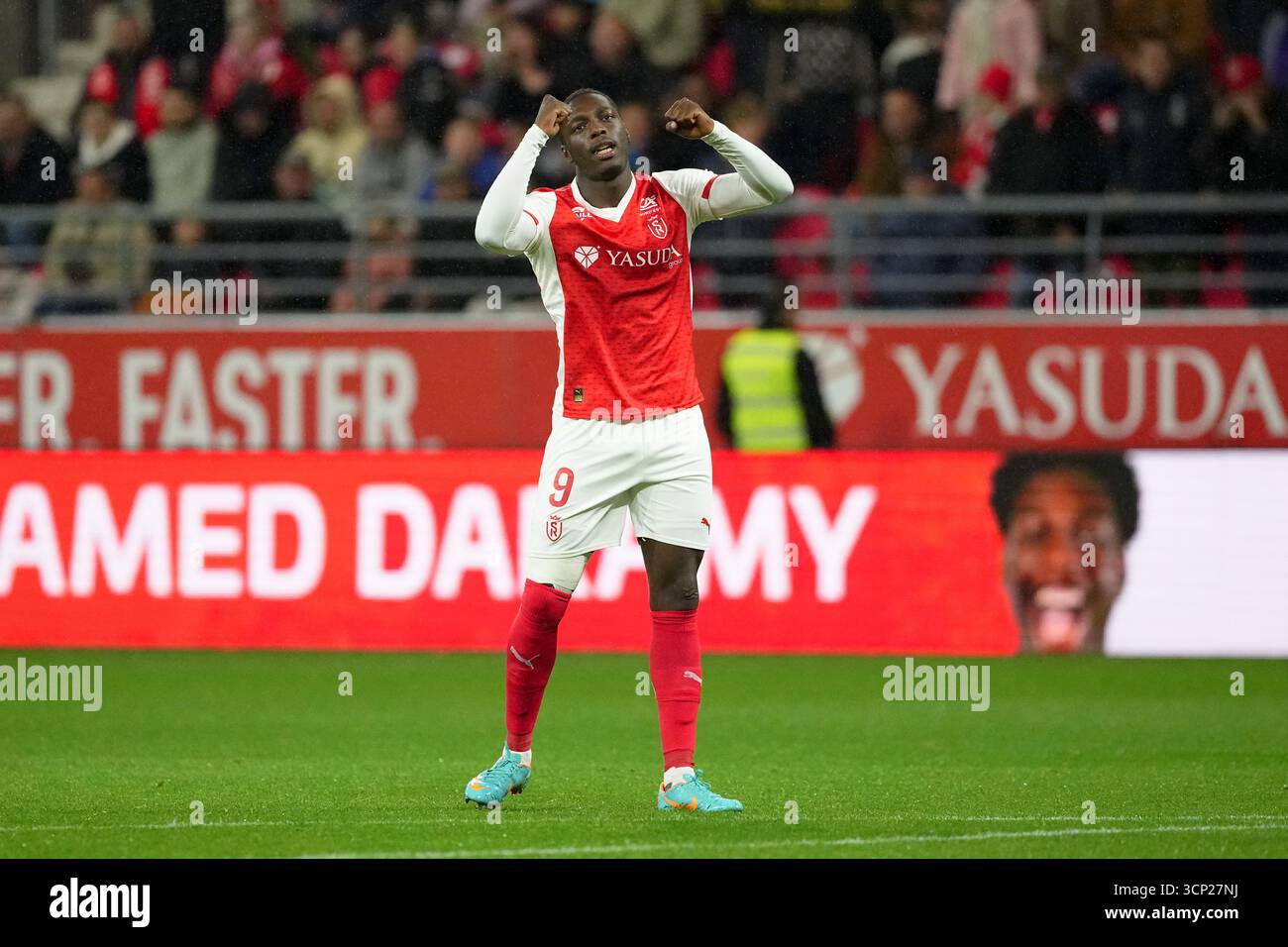 09 Mohamed DARAMY (sdr) during the Ligue 2 BKT match between Reims and ...