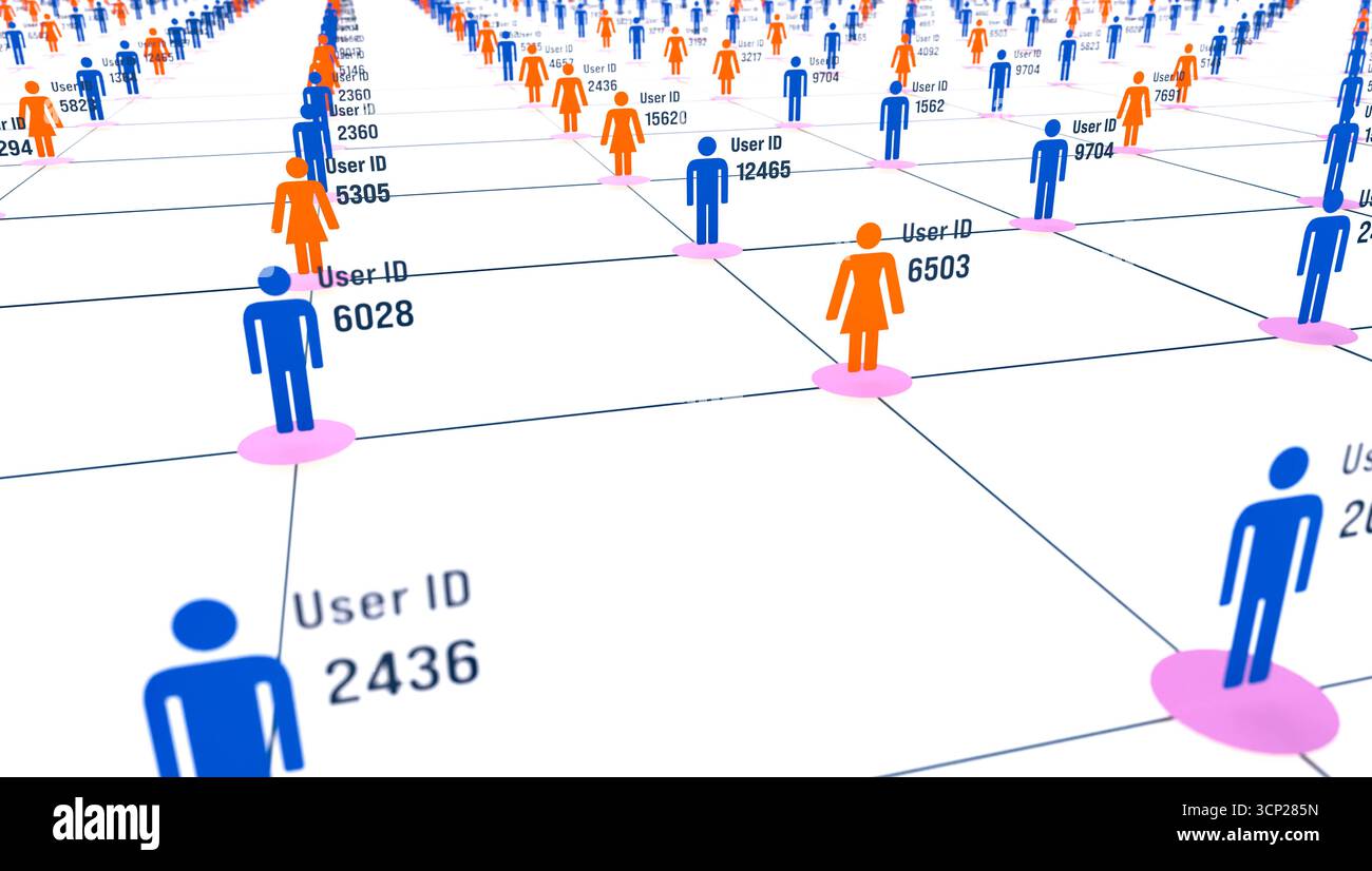 Close-up online user, communication, identification, cloud network ...